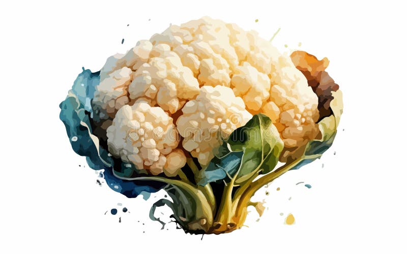 Watercolor Illustration of Cauliflower, Botanical Illustration, Flowers ...