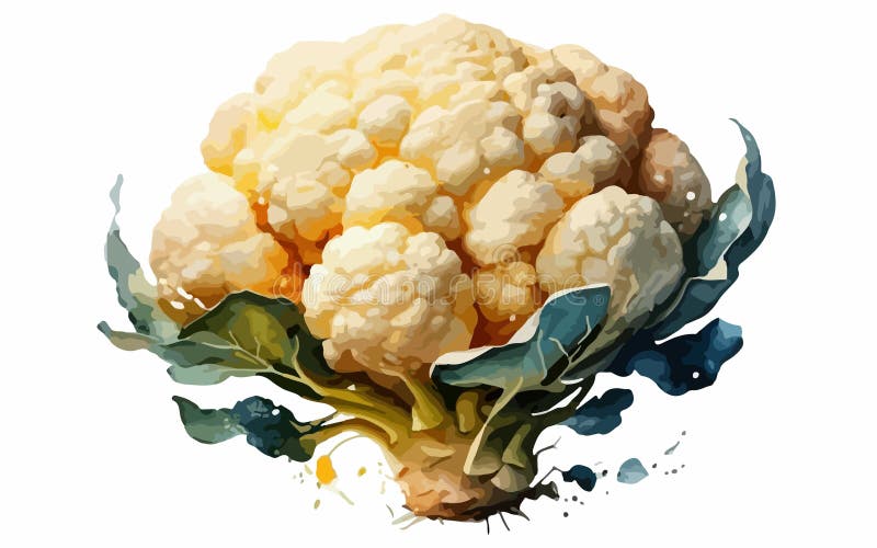Watercolor Illustration of Cauliflower, Botanical Illustration, Flowers ...