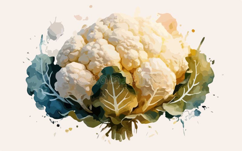 Watercolor Illustration of Cauliflower, Botanical Illustration, Flowers ...