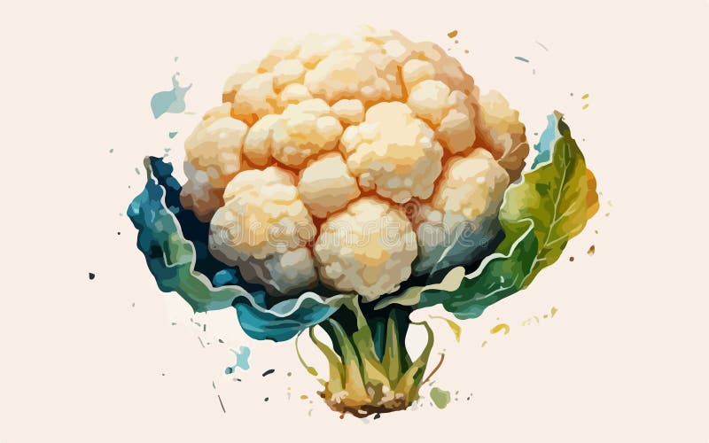 Watercolor Illustration of Cauliflower, Botanical Illustration, Flowers ...