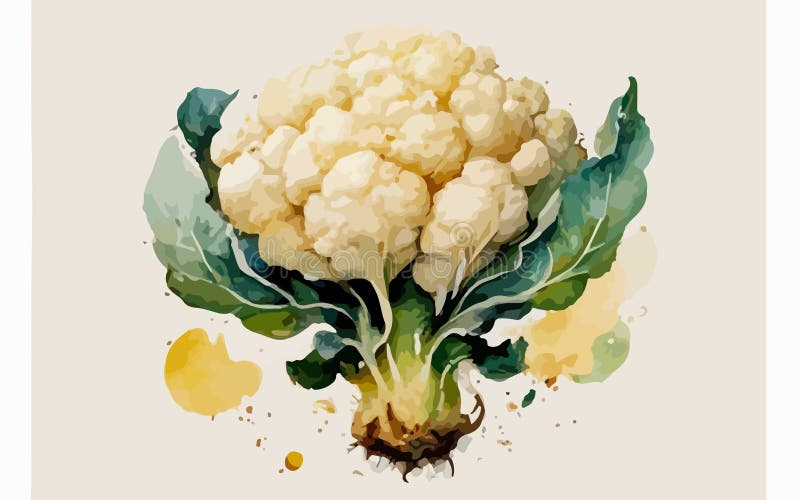 Watercolor Illustration of Cauliflower, Botanical Illustration, Flowers ...