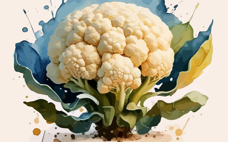 Watercolor Illustration of Cauliflower, Botanical Illustration, Flowers ...