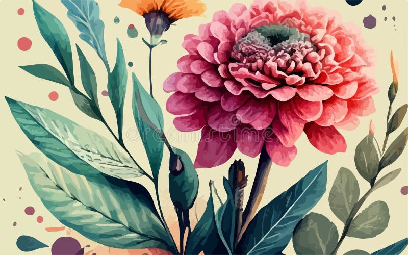 Watercolor Illustration of Cockscomb Flower, Botanical Illustration ...