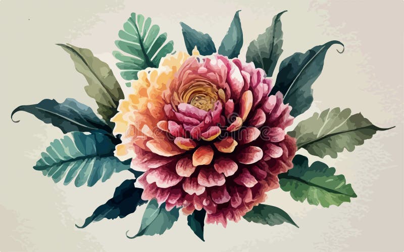 Watercolor Illustration of Cockscomb Flower, Botanical Illustration ...