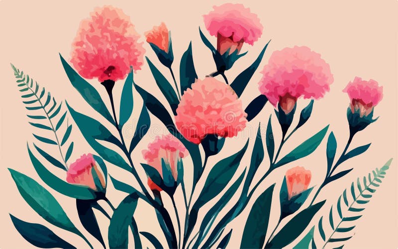 Watercolor Illustration of Cockscomb Flower, Botanical Illustration ...