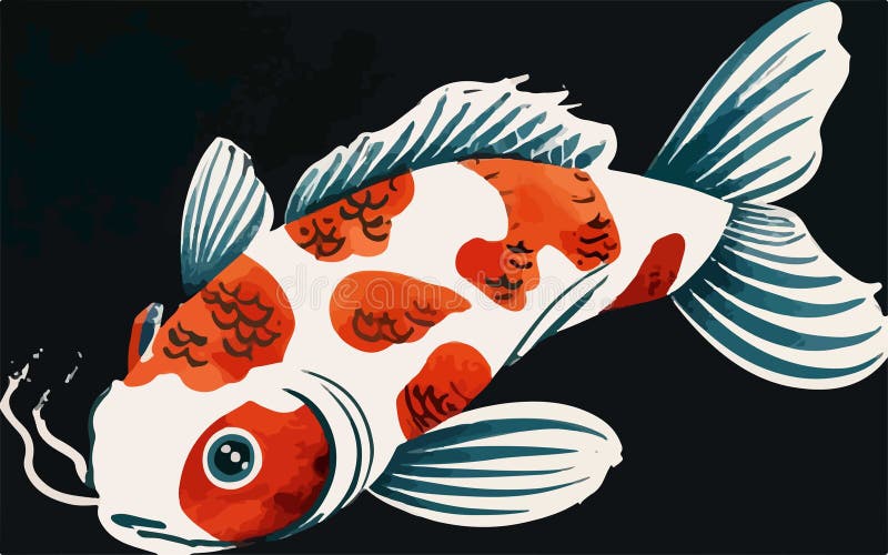 Watercolor Illustration of Koi Fish, Botanical Illustration, Flowers ...