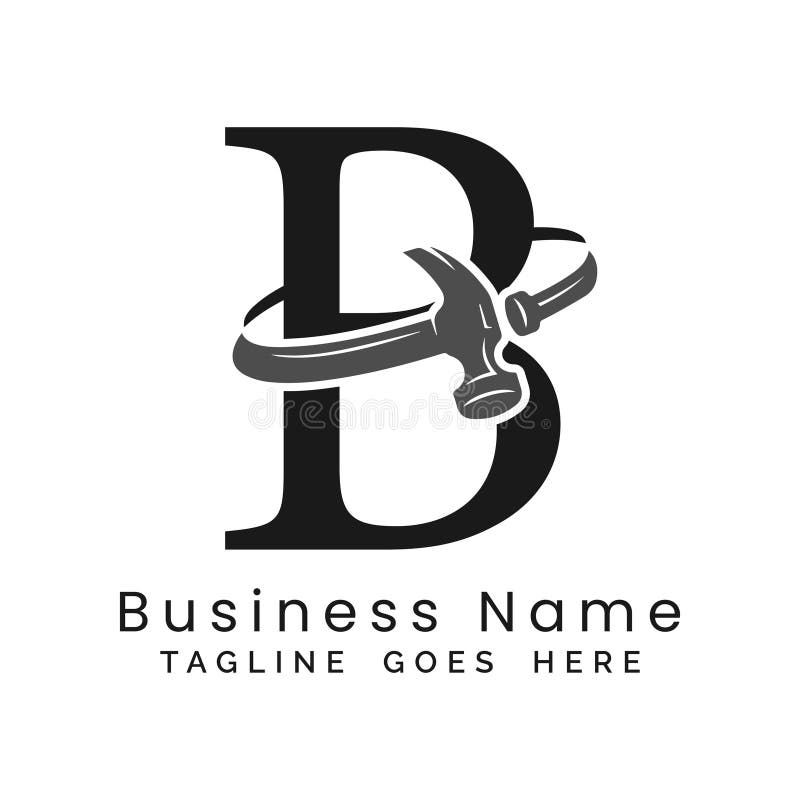 B Letter Logo Construction Vector for Woodworking Company. Alphabet B ...