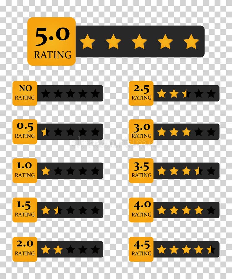 Black and Yellow Star Rating Stock Illustration - Illustration of ...