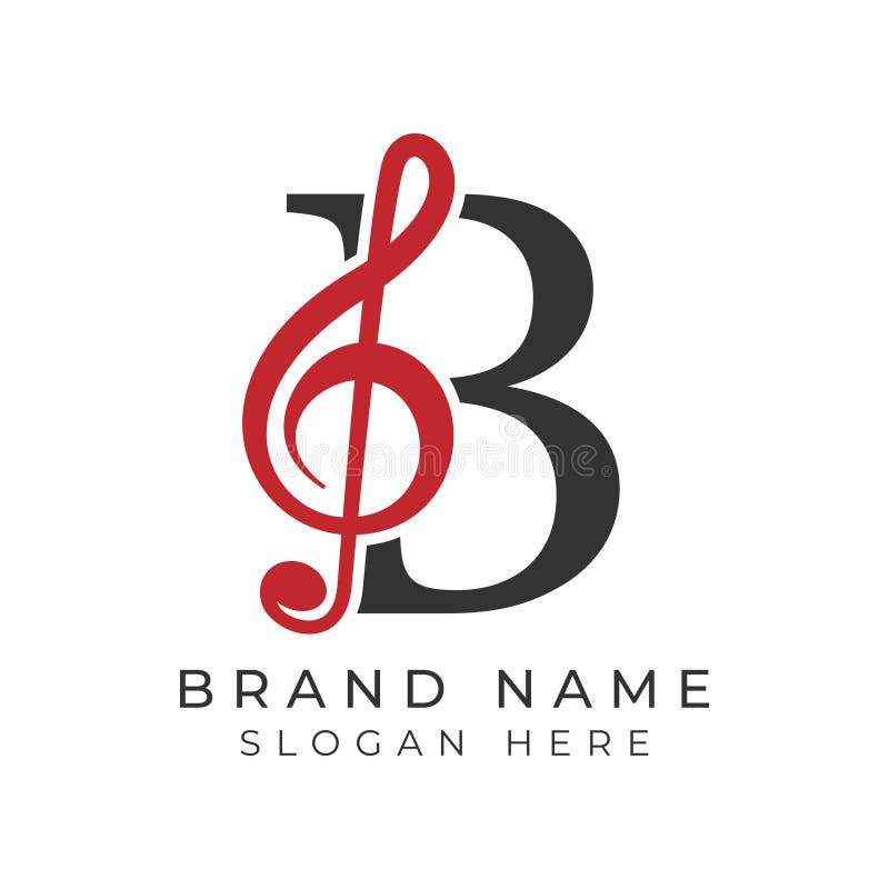Initial Letter B with Musical Note Style Icon. Alphabet B Music Logo ...