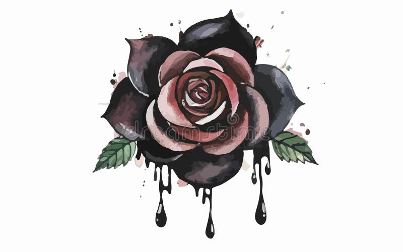 Watercolor Illustration of Dripping Roses, Illustration, Generative AI ...