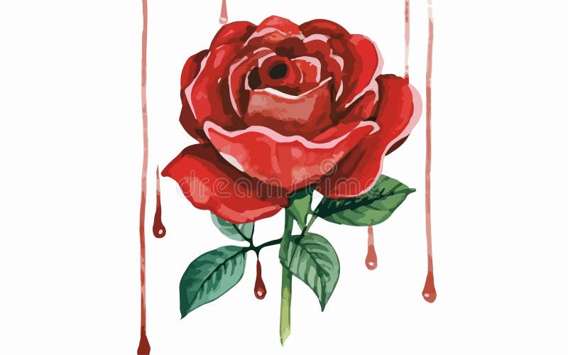 Watercolor Illustration of Dripping Roses, Illustration, Generative AI ...