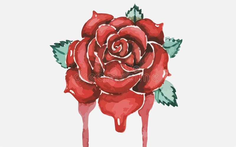 Watercolor Illustration of Dripping Roses, Illustration, Generative AI ...