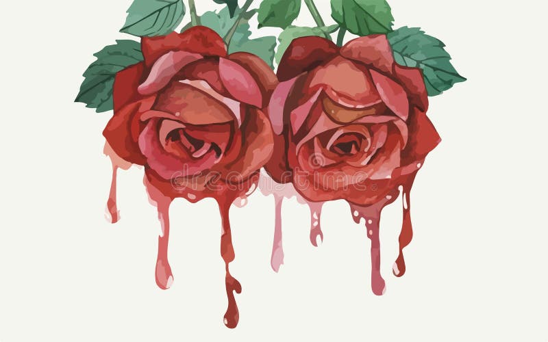 Watercolor Illustration of Dripping Roses, Illustration, Generative AI ...