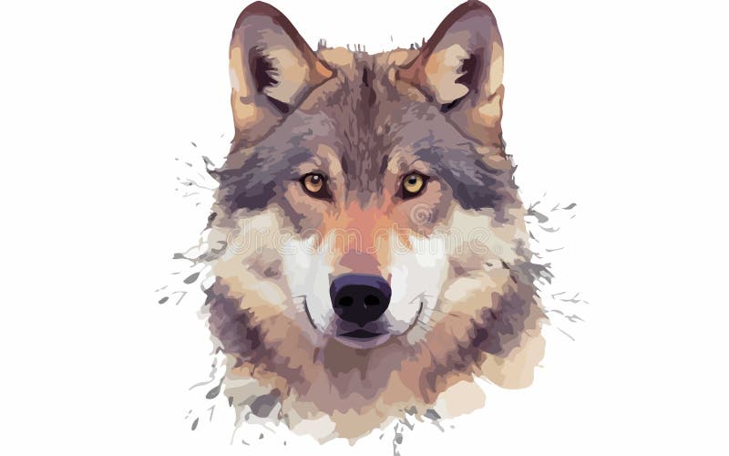 Watercolor Illustration of Wolf, Illustration, Generative AI Stock ...