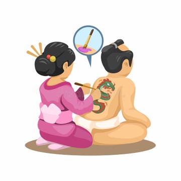 Tebori Tools Japanese Tatto Traditional Illustration Vector Stock ...