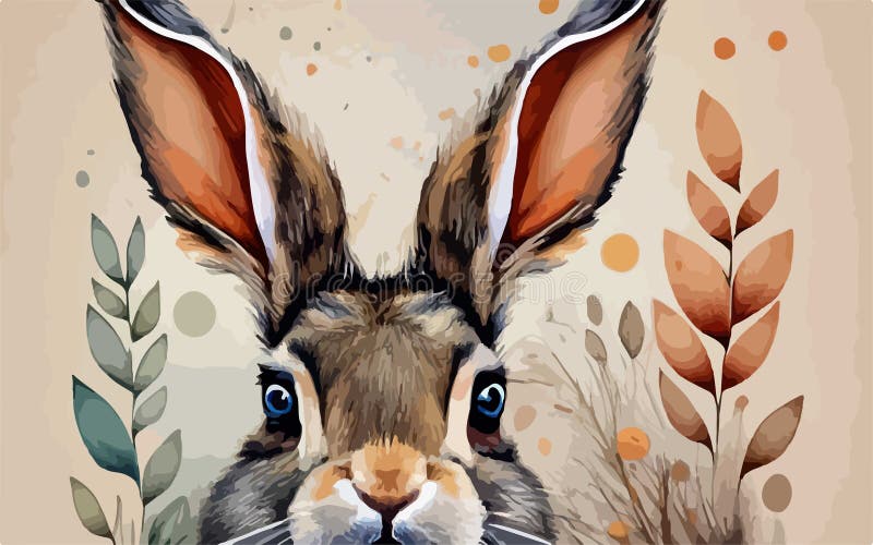 Watercolor Illustration of Rabbit, Illustration, Generative AI Stock ...