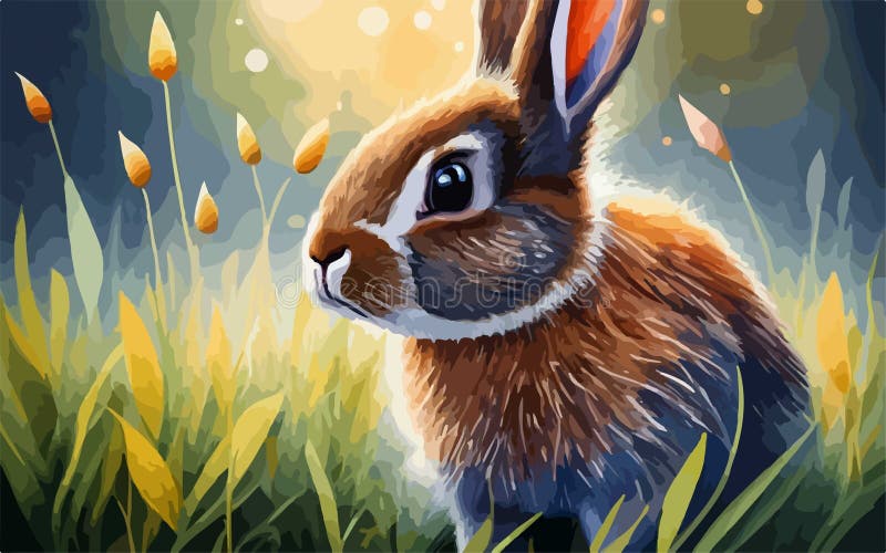 Watercolor Illustration of Rabbit, Illustration, Generative AI Stock ...