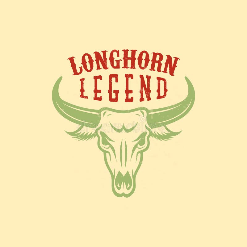 Longhorn Lettering Logo Design Vintage Old Bull Vintage Vector ...