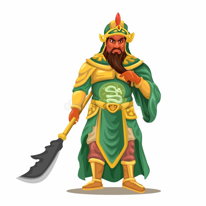 Guan Yu Chinese Warrior Cartoon Illustration Vector Stock Vector ...