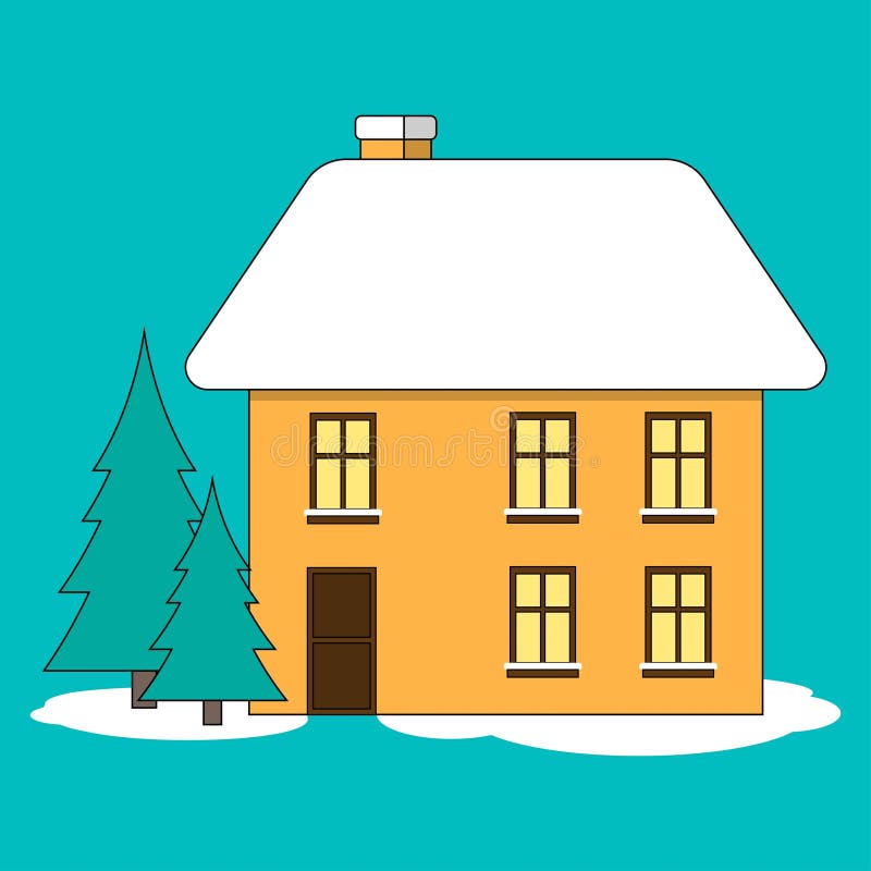 Home or Winter Residence in Christmas Season Stock Vector ...