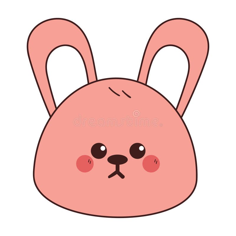 Hand Drawing Cartoon Pink Bunny. Cute Animal Drawing Stock Vector ...