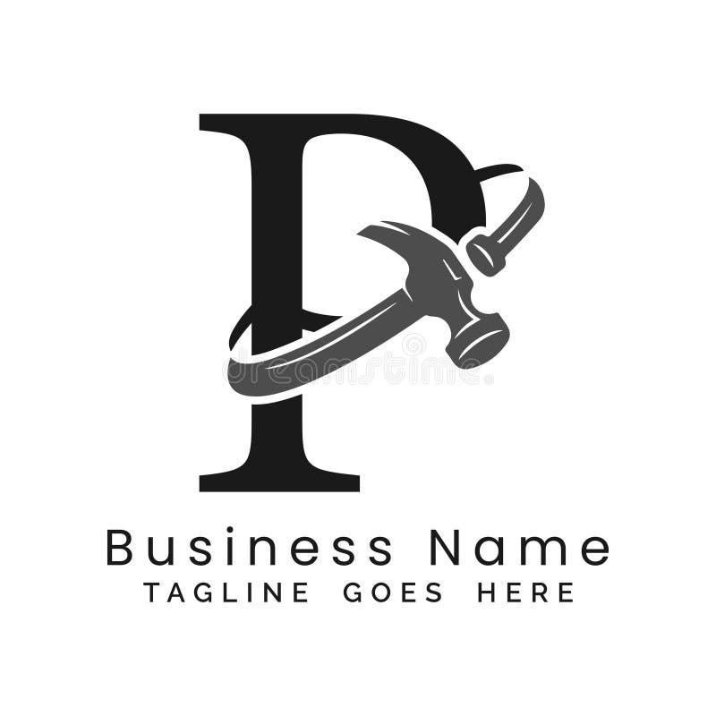 P Letter Logo Construction Vector for Woodworking Company. Alphabet P ...