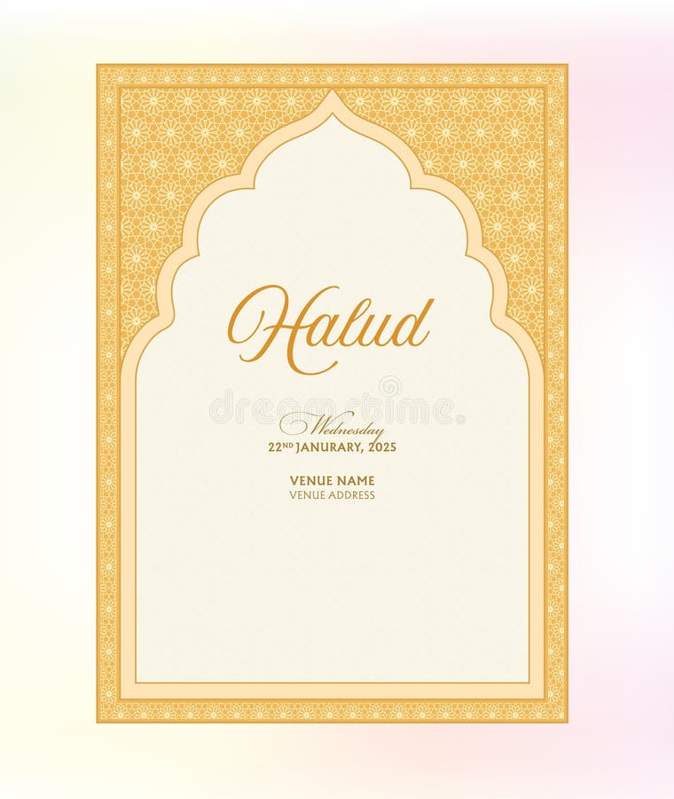 Elegant and Minimalist Invitation Card for Holud Ceremony Stock Vector ...