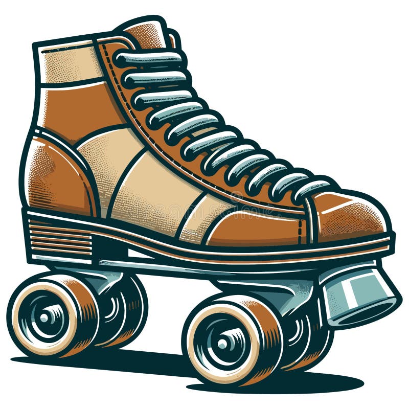 Vintage Roller Skating Boot Graphic - Fun and Sporty Art Stock Vector ...