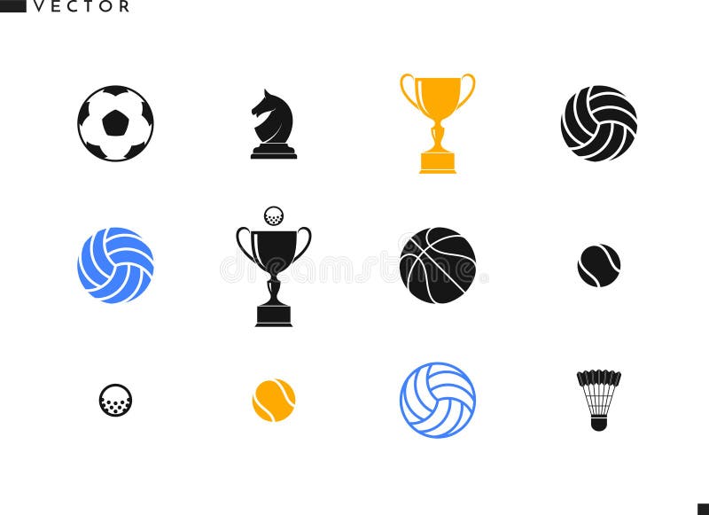 Sports Equipment Icon Set. Team Sport Vector Stock Vector ...