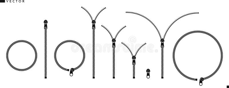 Zipper Silhouette. Abstract Zip Icon Stock Vector - Illustration of ...