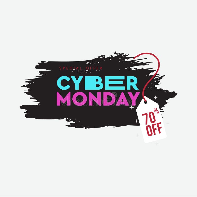 Cyber Monday Sale 70 OFF stock illustration. Illustration of logo ...