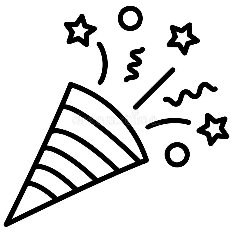 Party Pooper Black Outline Icon Stock Vector - Illustration of pooper ...