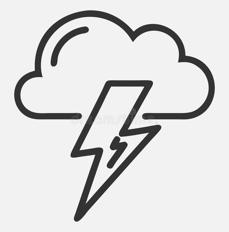 Bold and Striking Lightning Icon in Clean Line Art Style Stock Vector ...
