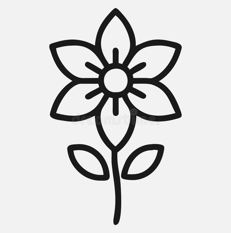 Elegant Flower Icon Line Art Masterpiece: Timeless Simplicity in Every ...