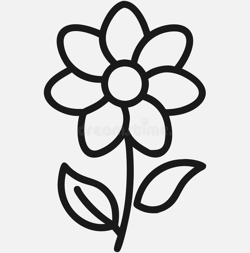 Elegant Flower Icon Line Art Masterpiece: Timeless Simplicity in Every ...