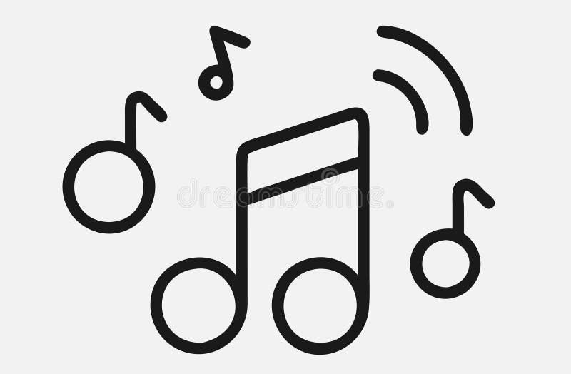Elegant Music Icon in Clean and Modern Line Art Style Stock Vector ...