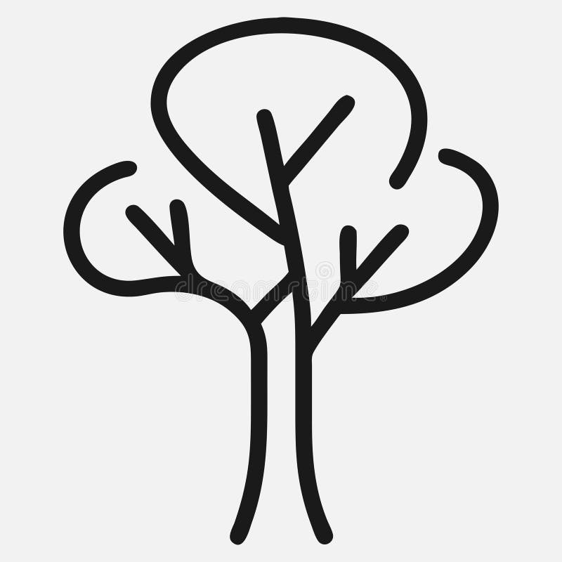 Elegant Tree Icon Line Art - Minimalist and Nature-Inspired Design ...