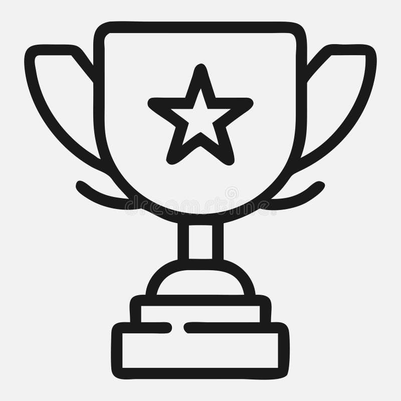 Trophy Icon Line Art Masterpiece: Elegant Award Symbol Design Stock ...