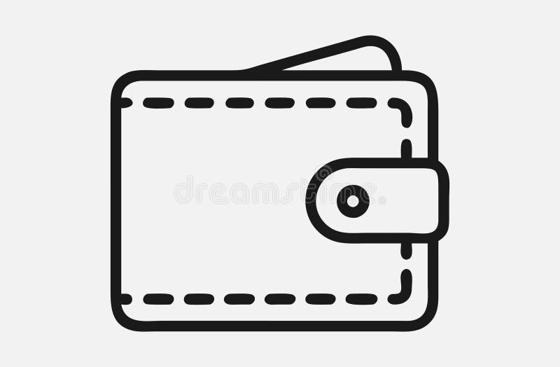 Sleek Wallet Icon Line Art - Minimalist Style for Modern Designs Stock ...