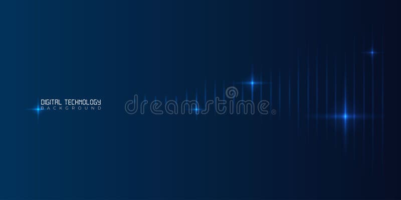 Quantum Technology Abstract Dark Blue Background. Ai Big Data ...