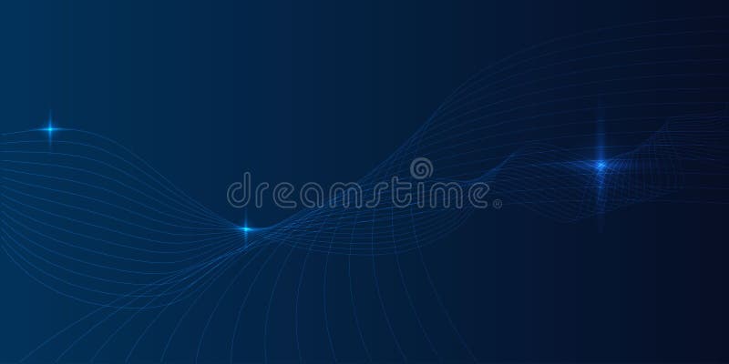 Quantum Technology Abstract Dark Blue Background. Ai Big Data ...
