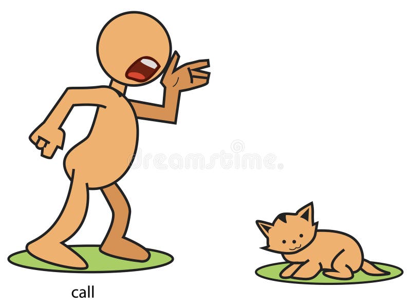 Call, Cartoon Character Body-posture Stock Vector - Illustration of ...