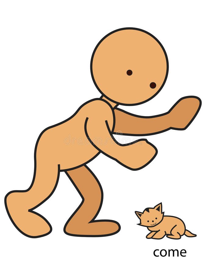 Come, Cartoon Character Body-posture Stock Vector - Illustration of ...