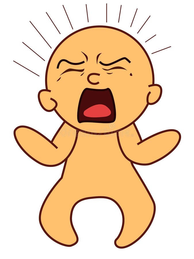 Crying Cartoon Character Body-posture Stock Vector - Illustration of ...