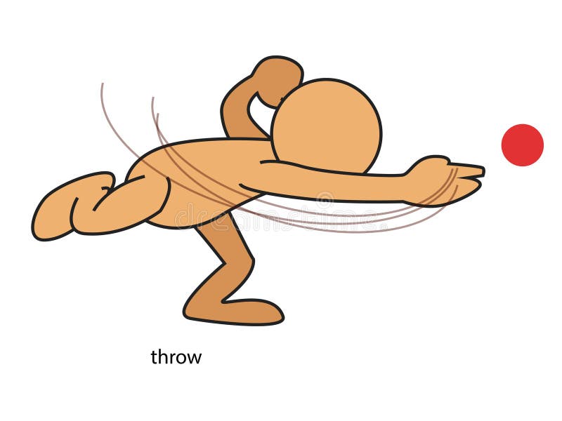 Cartoon Character Body-posture- Throw Stock Vector - Illustration of ...