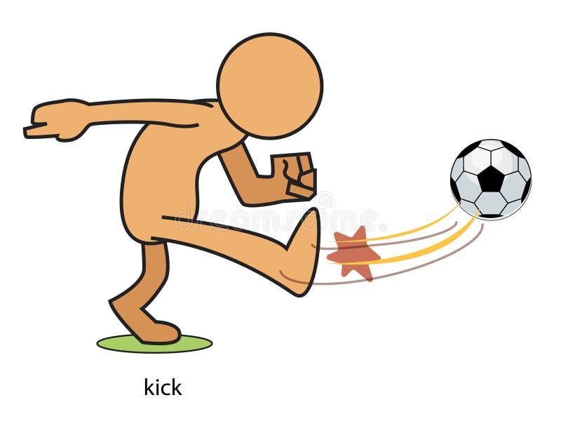 Cartoon Character Body-posture-kick, Stock Vector - Illustration of ...