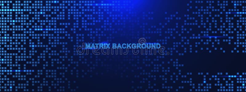 Futuristic Computer Matrix with Glowing Particles. Big Data, Corrupted ...