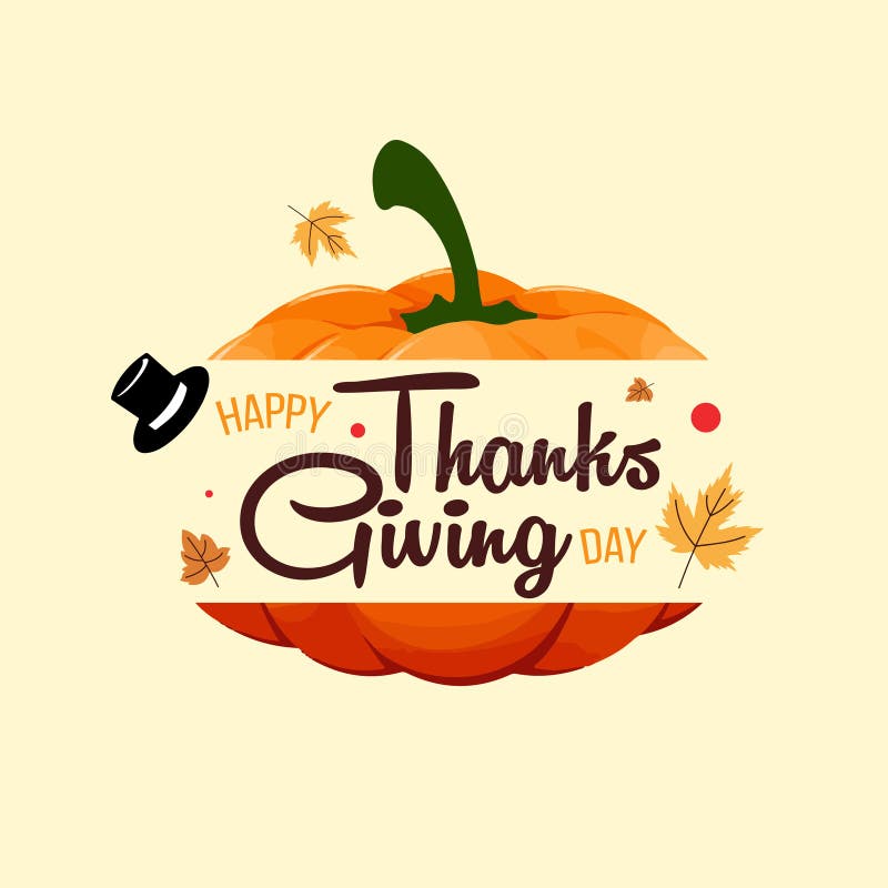 Typography Letter Happy Thanks Giving Day Template Background Stock ...