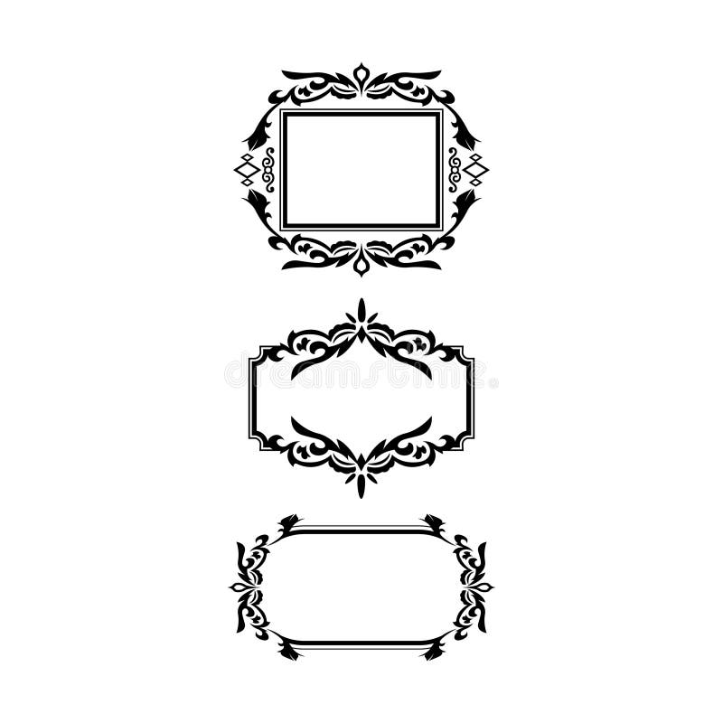 Retro Ornamental Frames and Borders Classic Vintage Frame Set Stock ...