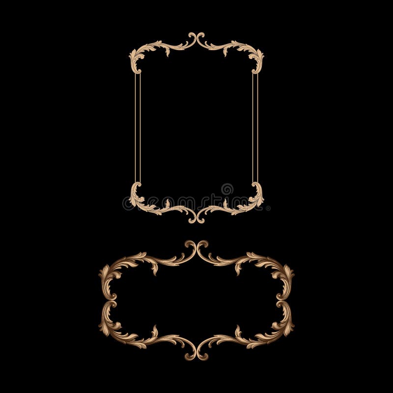 Set of Ornate Frames Retro Ornamental Frame Designs with Vintage ...